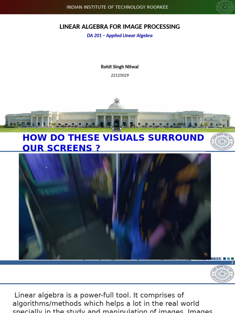 Linear Algebra For Image Processing | PDF | Principal Component Analysis | Linear Map