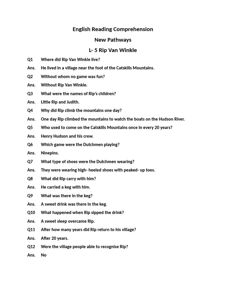 English Reading Comprehension L5 New Pathways | PDF