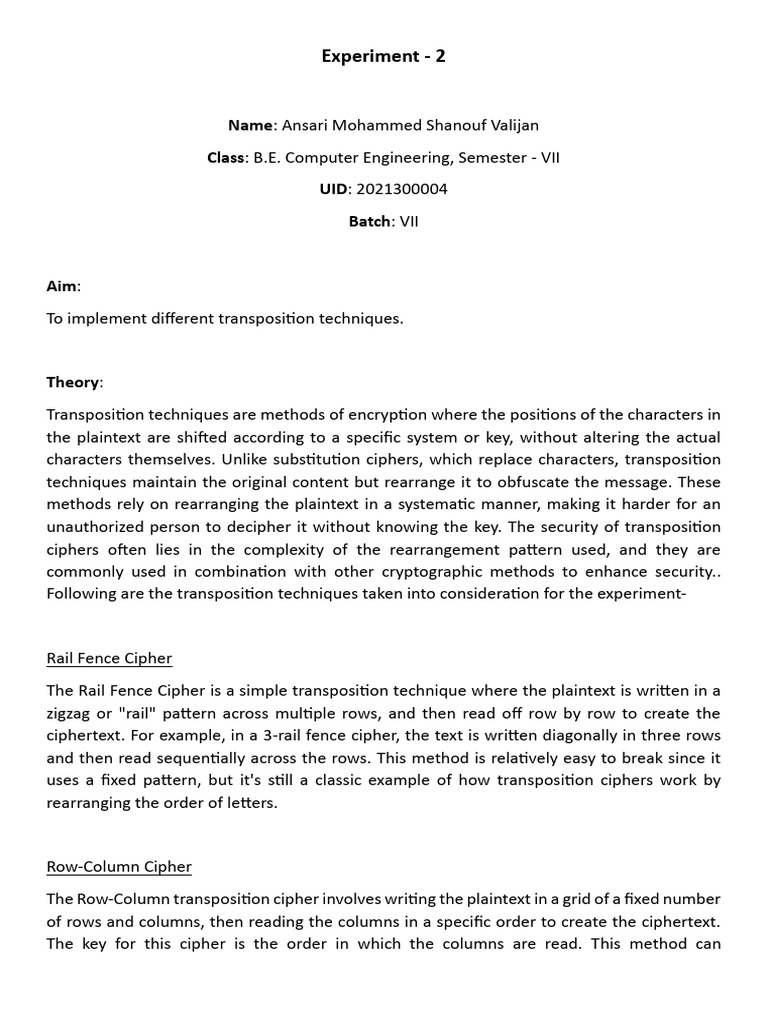 Experiment-2 | PDF | Encryption | Secrecy