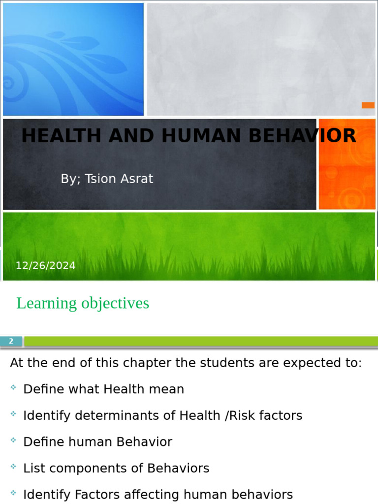 Health and Human Behavior Insights | PDF | Behavior | Human Behavior