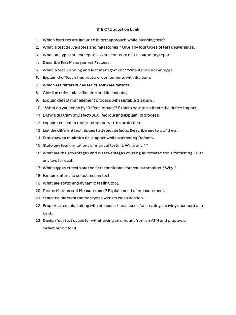 STE CT2 question bank | PDF