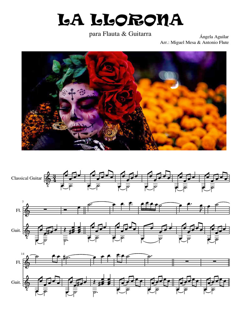 La Llorona Guitar Flute Miguel Antonio Final Qgekc3 | PDF