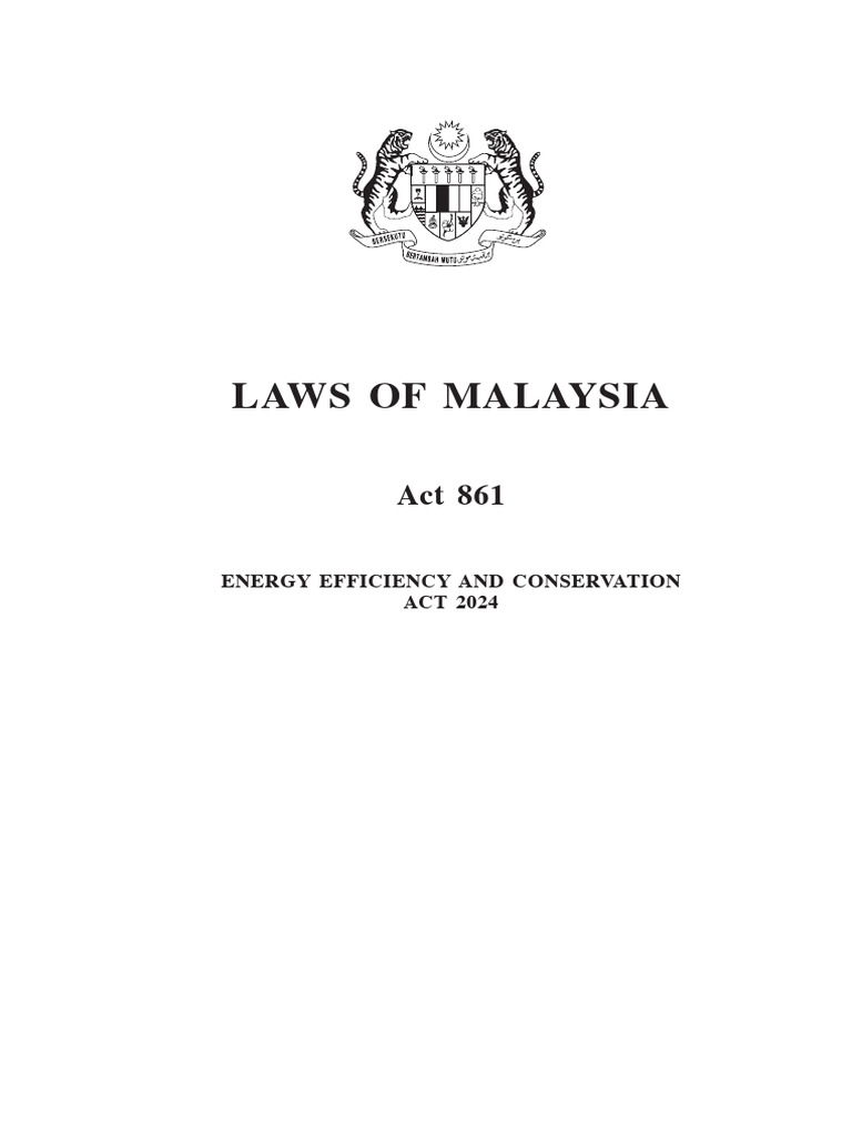 Act 861 - Energy Efficiency and Conservation Act 2024 | PDF | Audit ...