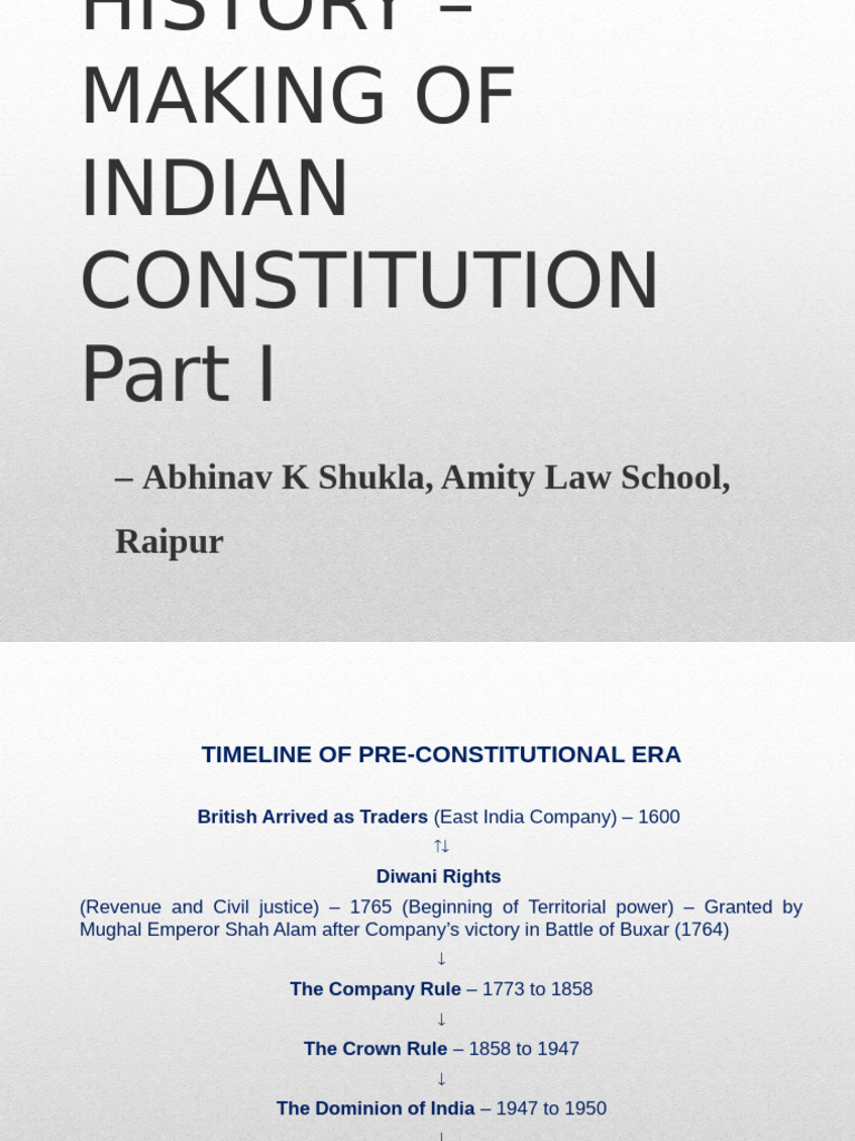 Constitutional History 1 - Making of Indian Constitution I | PDF ...