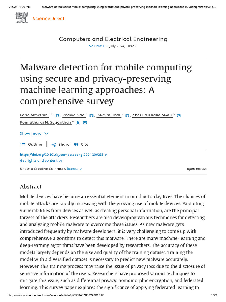 Mobile Malware Detection Survey | PDF | Malware | Security