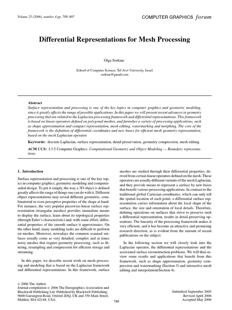 CGF Laplacian Mesh Processing | PDF | Eigenvalues And Eigenvectors | Matrix (Mathematics)