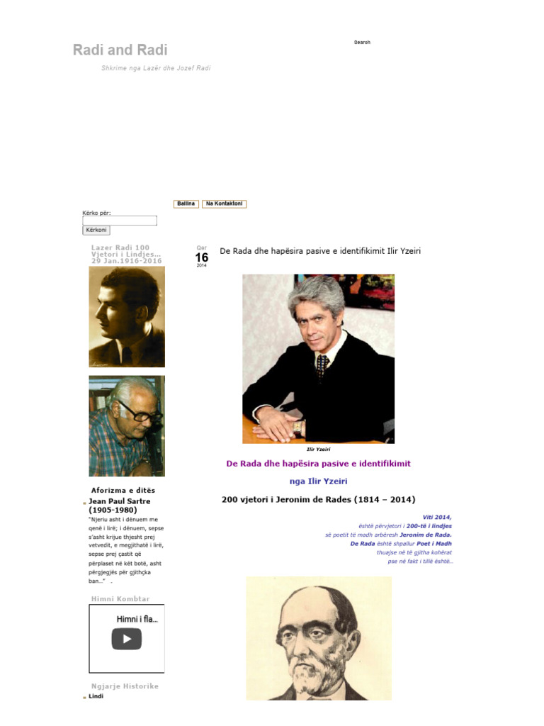 De Rada Dhe Hapësira Pasive e Identifikimit | PDF