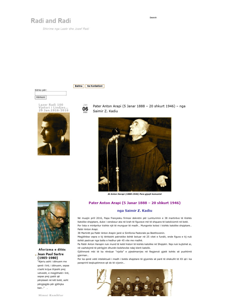 Pater Anton Arapi (5 Janar 1888 - 20 Shkurt 1946) | PDF