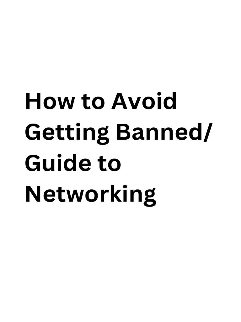 How To Avoid Getting Banned Pdf