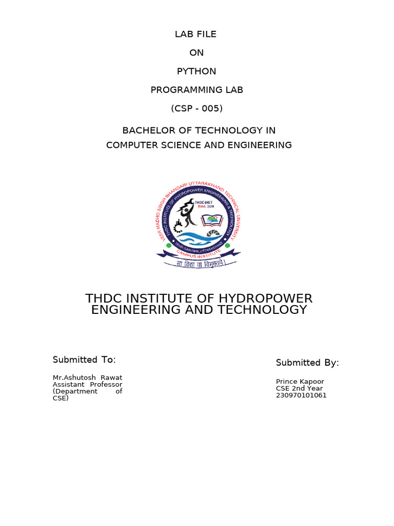 Python Programming Lab Guide | PDF