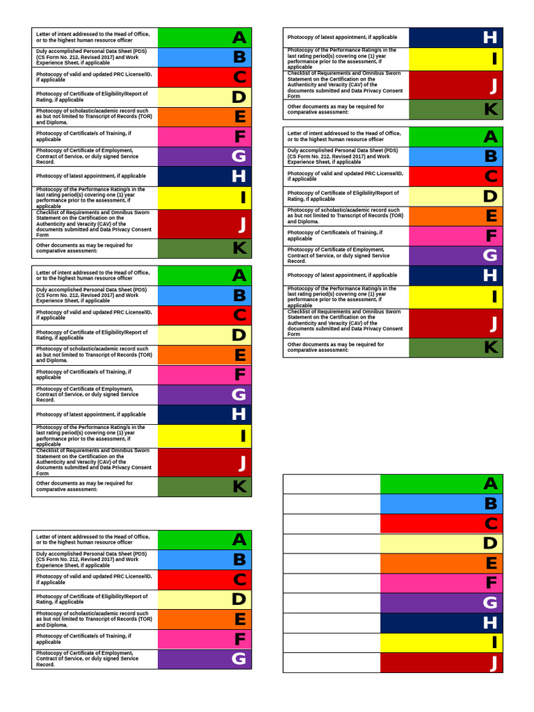 COLOR TABBINGS FOR APPLICANTS | PDF