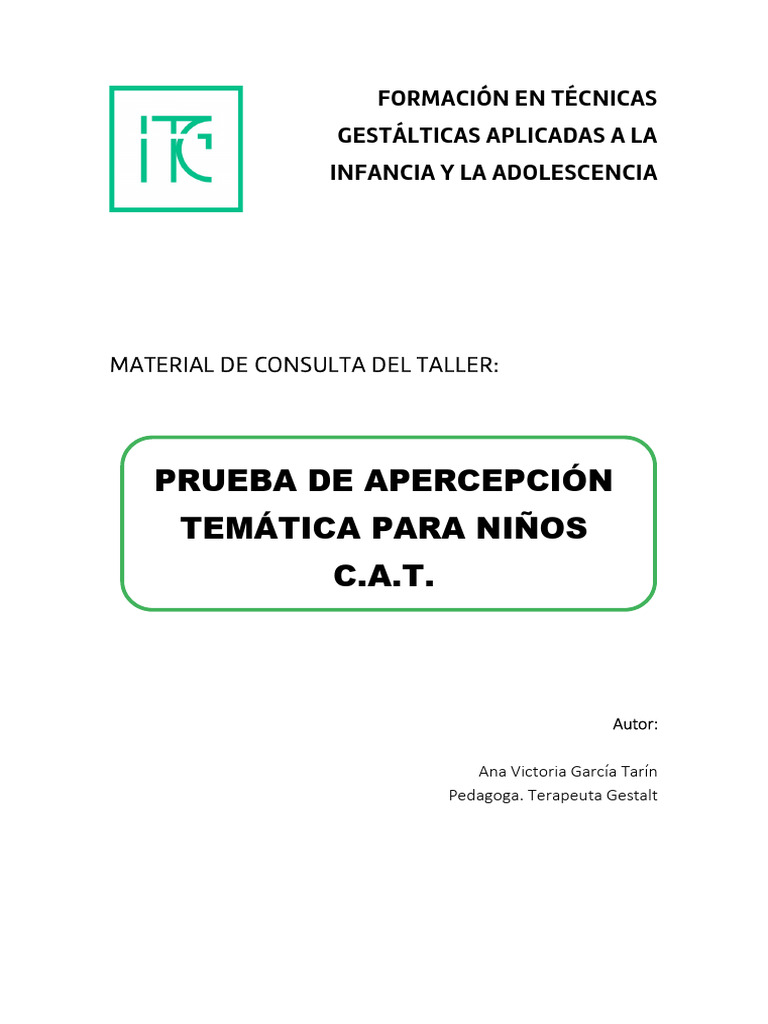 Prueba de Apercepción Temática para Niños CAT | PDF | Las emociones ...