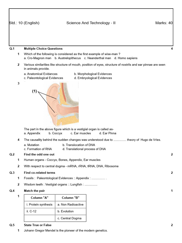 01. Heredity and Evolution (Test 5)Science2Test | PDF | Natural ...