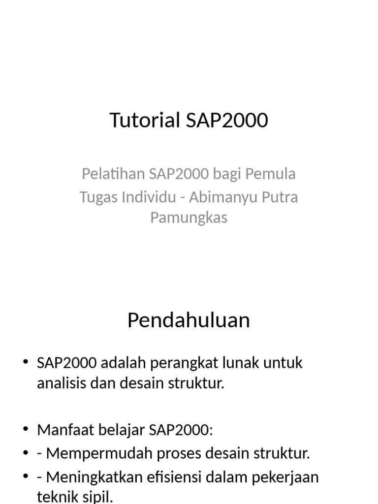 Tutorial SAP2000 Abimanyu Putra Pamungkas | PDF