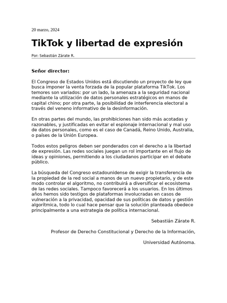 Carta Al Director 1 | PDF