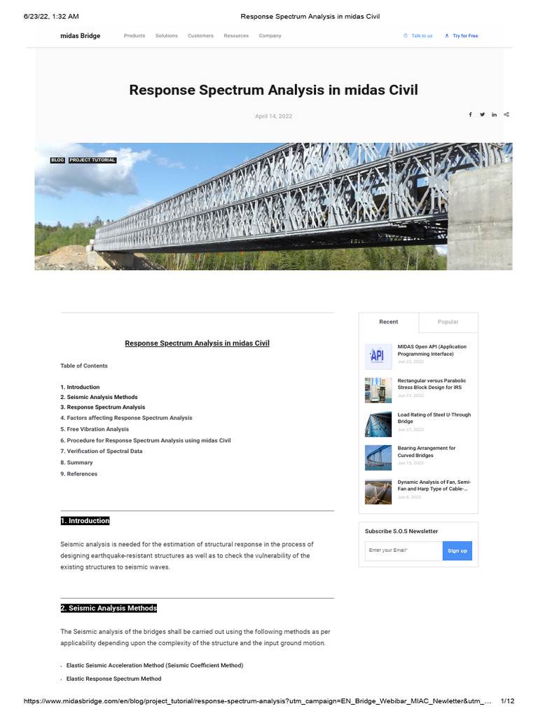 Response Spectrum Analysis in Midas Civil | PDF | Damping | Mechanical Engineering