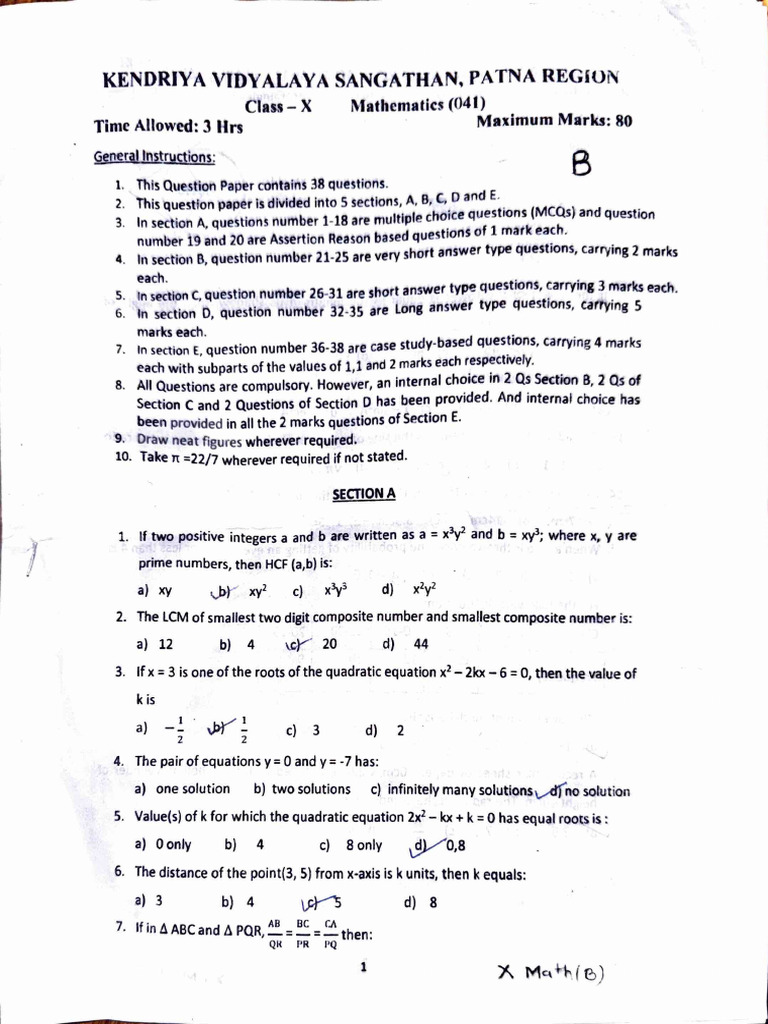 PB-2 MATHS Second Shift | PDF