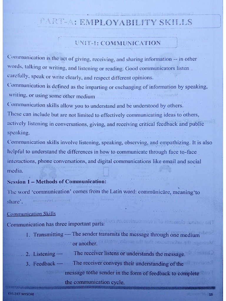 Communication Skill Self Management and ICT Skill | PDF