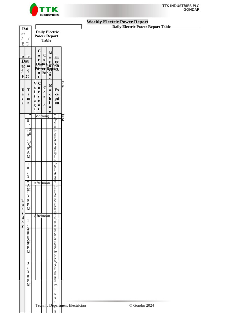 Daily Electric Power Report List | PDF | Electrical Engineering ...
