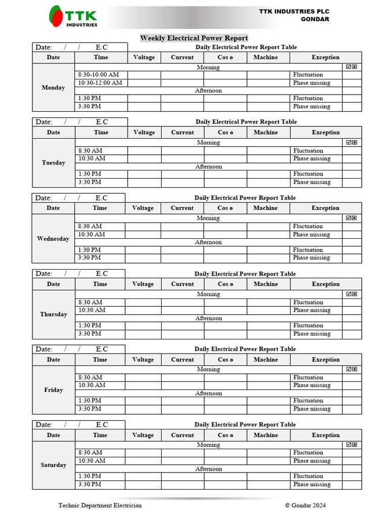 Daily Electric Power Report List | PDF | Power (Physics) | Electrical ...