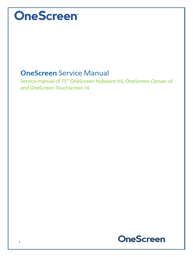 OneScreen Hubware Service Manual | PDF | Usb | Power Supply