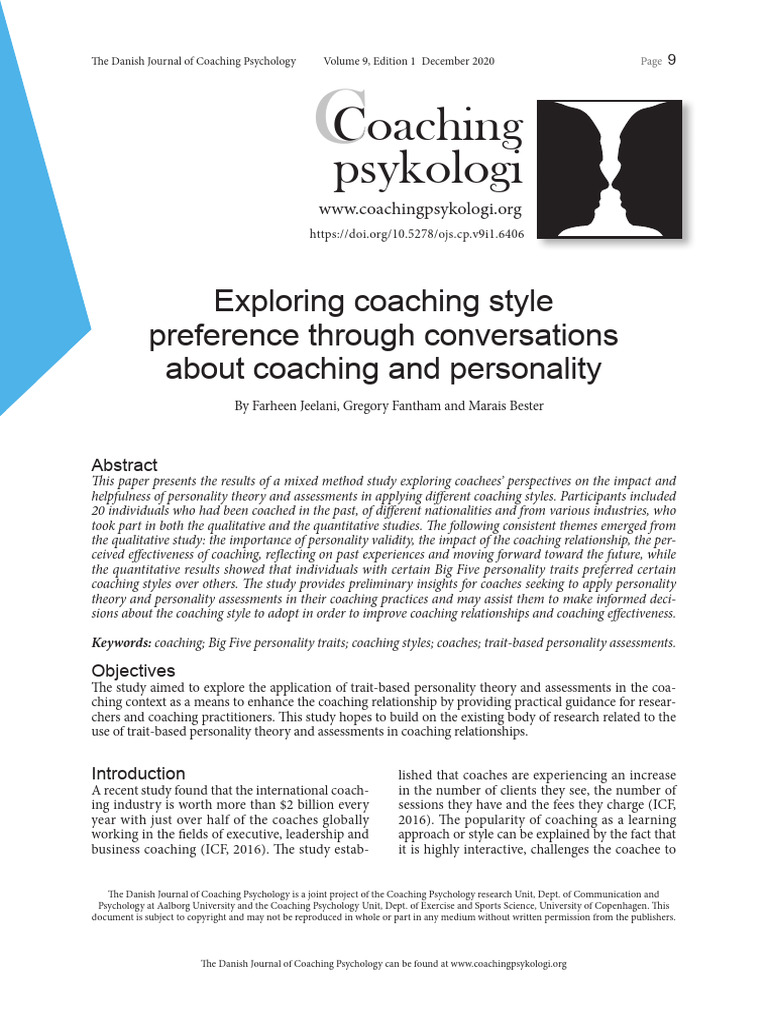 Exploring Coaching Style Preference 2020 RRL | PDF | Psychology ...