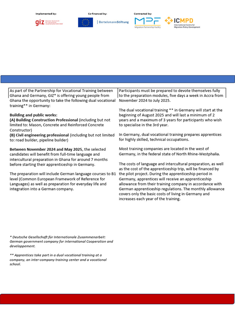 Call - For - Application - GSP - Ghana | PDF | Apprenticeship | Vocational Education