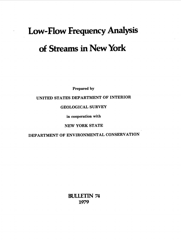 Low - Flow Frequency Analysis of Streams in New York | PDF