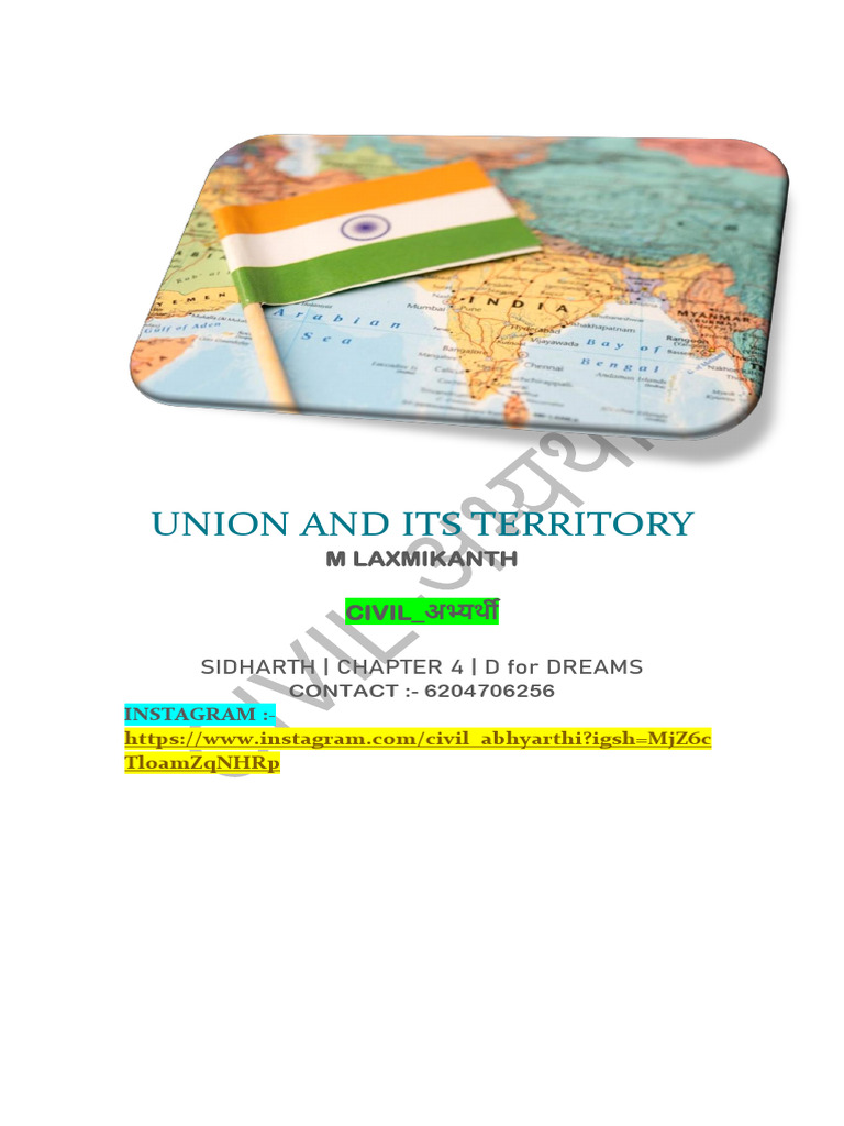Union and Its Territory | PDF | Political Charters | Politics Of India