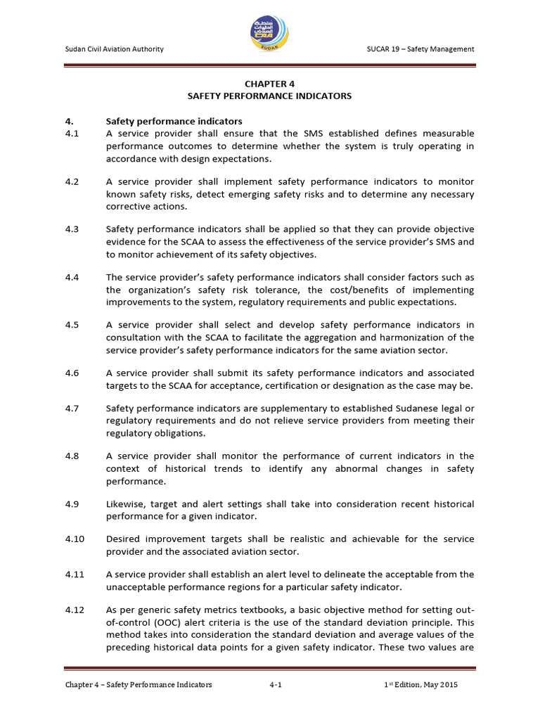 Chapter 4 - Safety Performance Indicators, Final | PDF | Performance Indicator | Safety