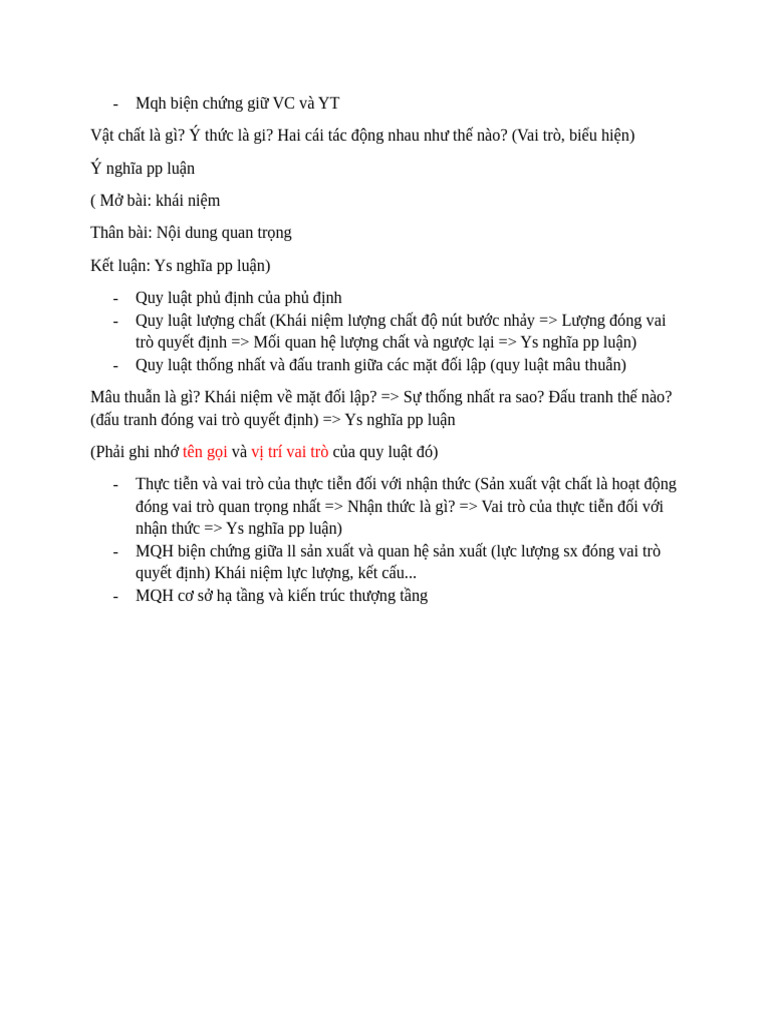 Mqh biện chứng giữ VC và YT | PDF