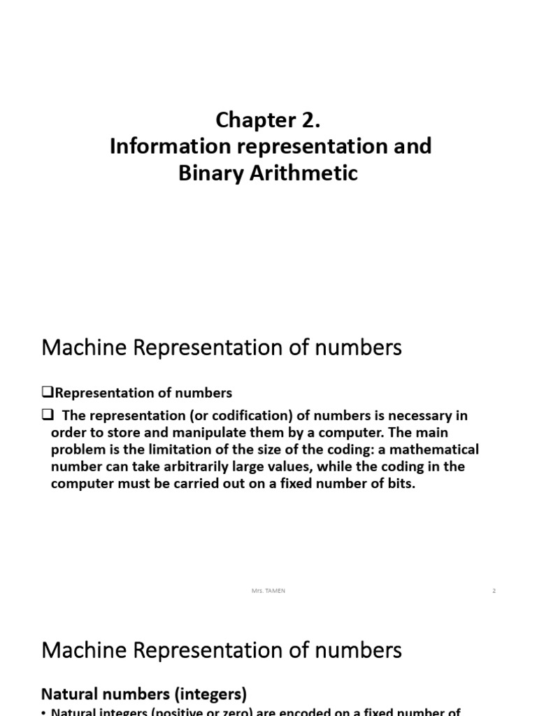 Chapter II. Information representation and Binary Arithmetics | PDF | Computer Science | Notation