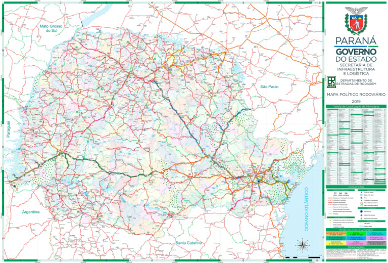 Mapa Politico Rodoviario PR Oficial 2019 (Menor) | PDF