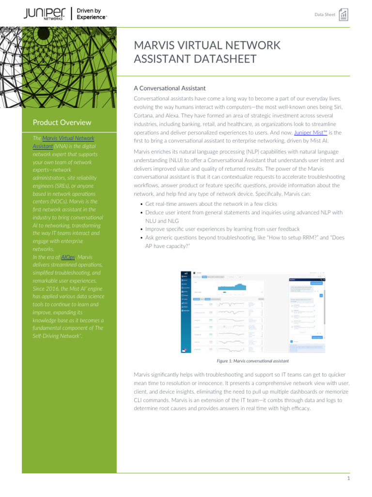 Marvis Virtual Network Assistant Datasheet | PDF | Wi Fi | Computer Network