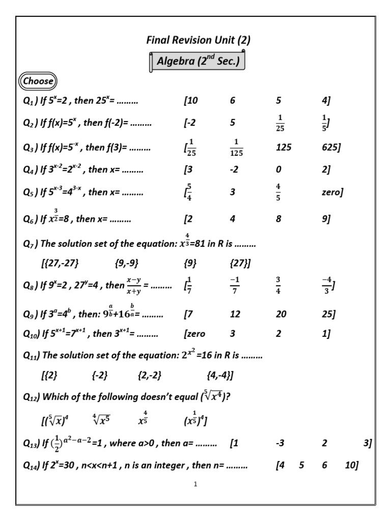 2nd Algebra Non | PDF
