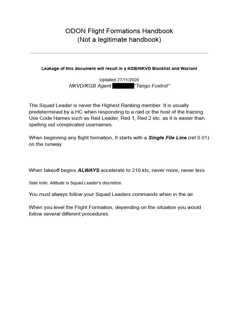 FAKE ODON AIR FORCE TRAINING DOC | PDF