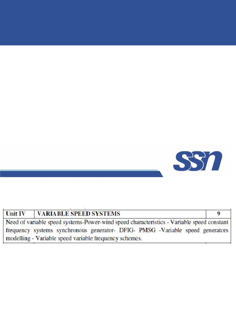 Unit IV Variable Speed Systems Part A | PDF | Machines | Energy Technology
