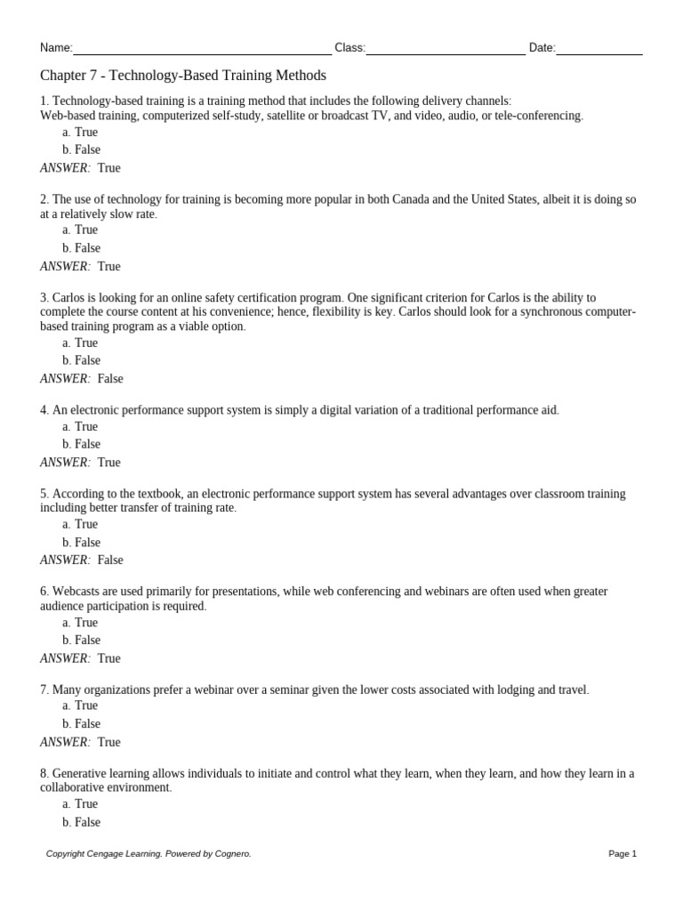 Chapter 7 Technology Based Training Methods | PDF | Educational ...