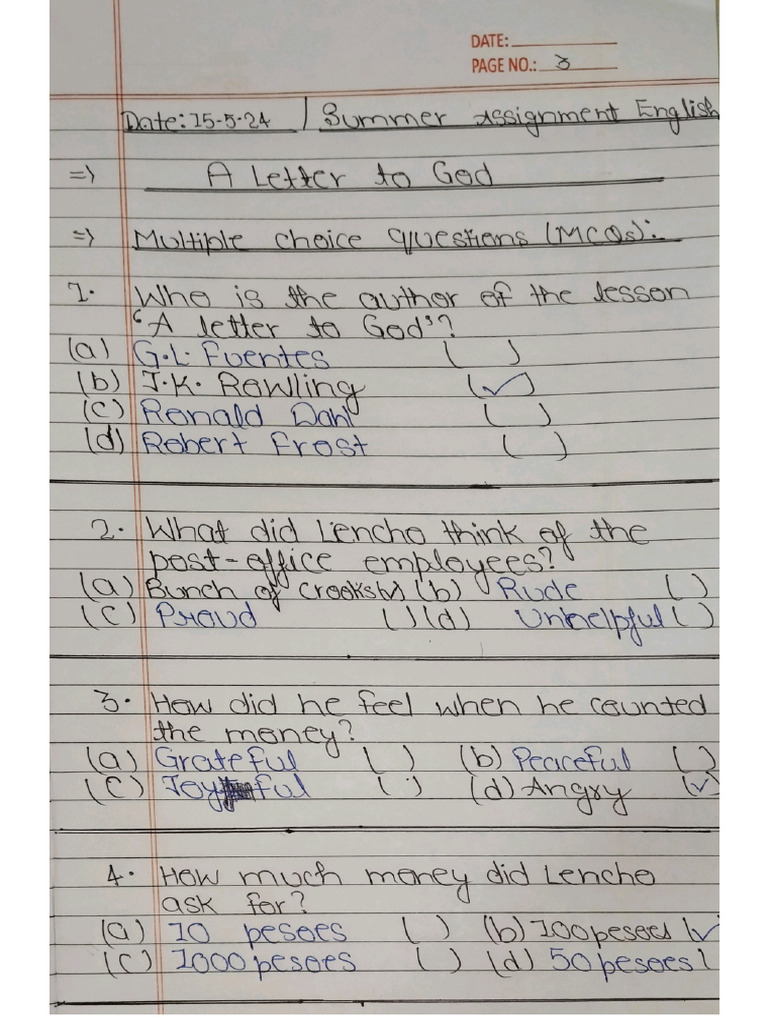 Class 10 English Summer Assignment | PDF