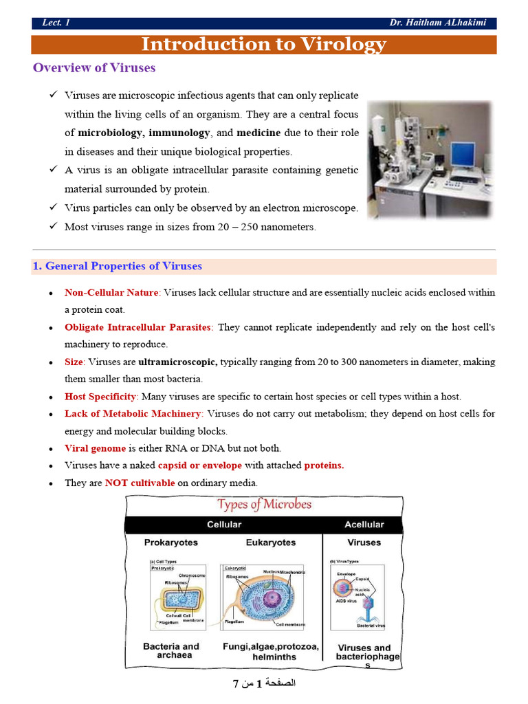 Introduction To Virology 1 | PDF | Virus | Medical Specialties