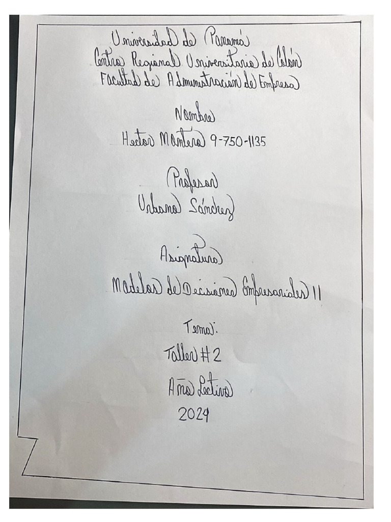 taller 2. modelo de dec. emp. II (2) | PDF