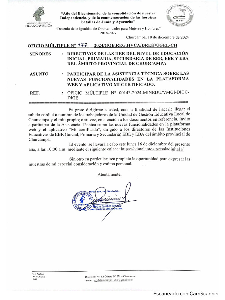 Oficio Multiple N°177-2024 | PDF