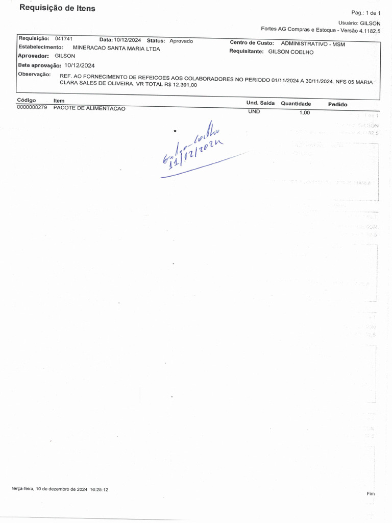 Nfs 05 Maria Clara Sales de Oliveira Requisição 41741 Ref. Ao ...