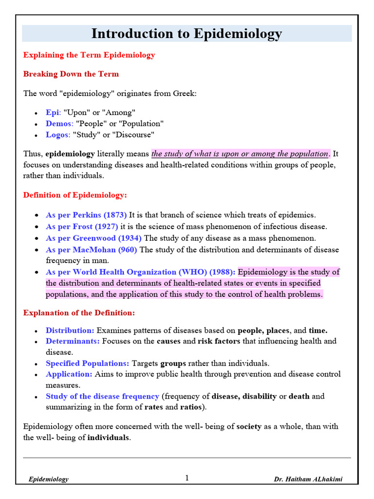 Introduction To Epidemiology 1 | PDF | Epidemiology | Public Health