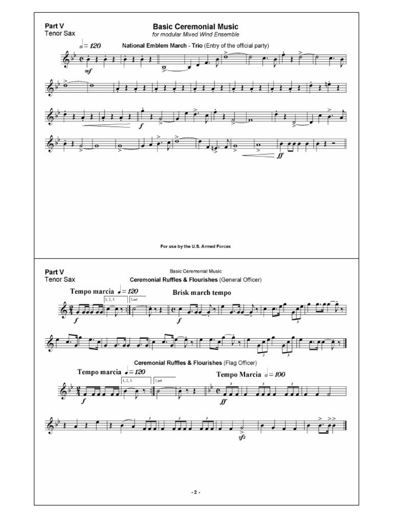Basic Ceremonial Music FSW Tenor Sax:Baritone | PDF