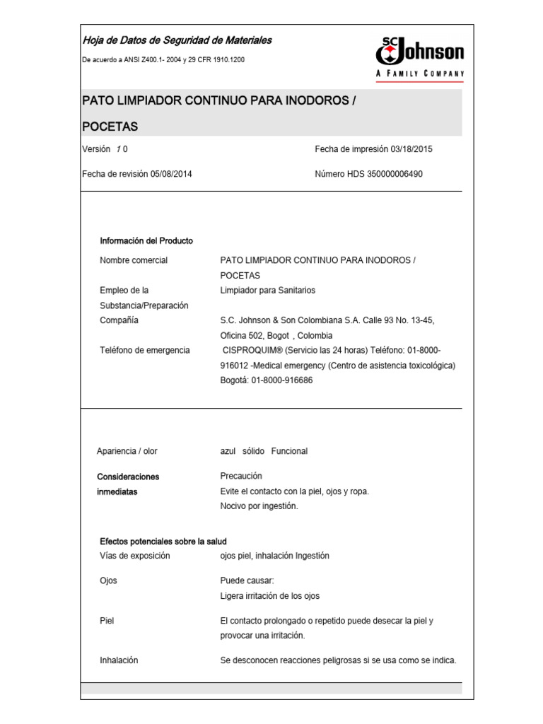 Pato Tanque 15 | PDF | Agua | Administración de Seguridad y Salud ...
