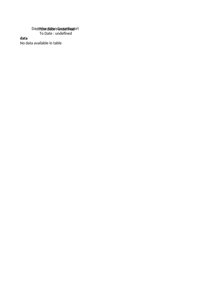 Attendance Report: No Data Available | PDF