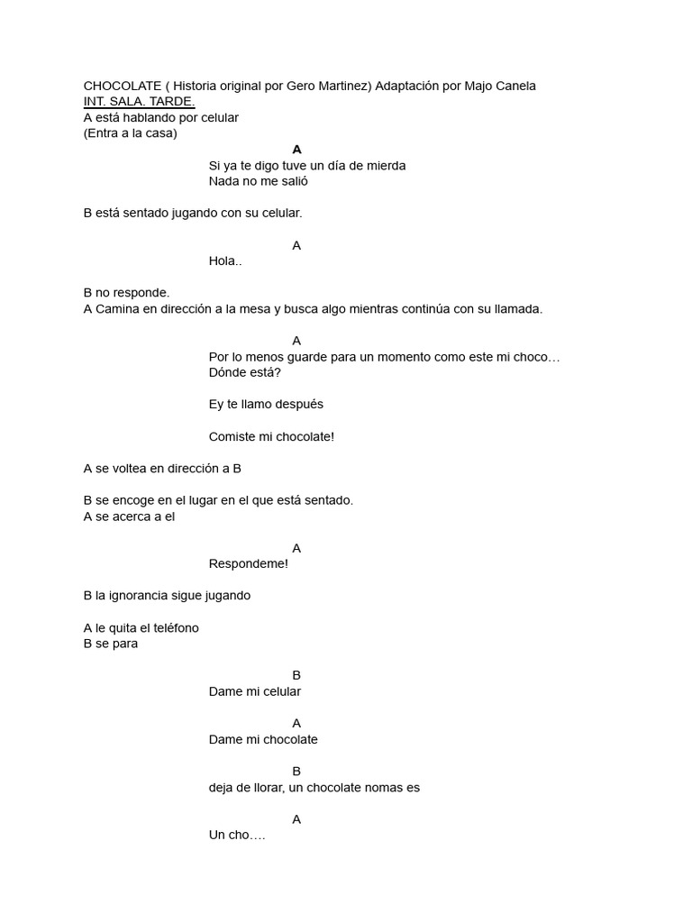 Conflicto por Chocolate y Comprensión | PDF