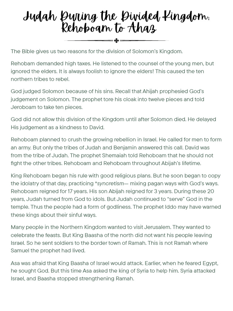 Chapter 5 The Kingdom of Judah | PDF | Books Of Kings | Kingdom Of Judah