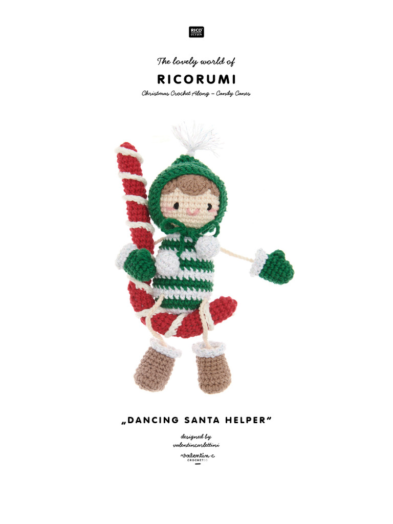 Dancing Santa Helper Candy Cane GB | PDF | Crochet | Yarn